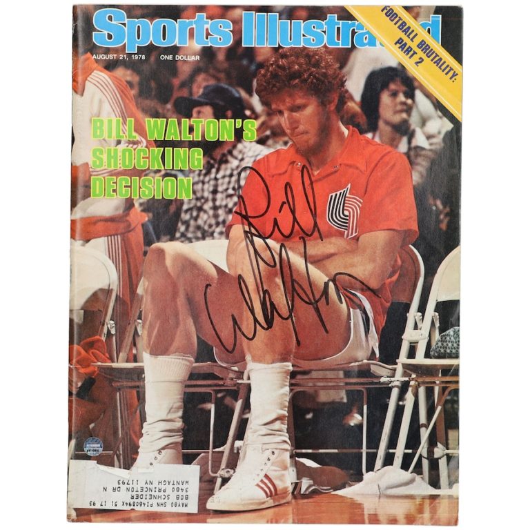 Bill Walton Portland Trail Blazers Autographed August 21st, 1978 Sports ...